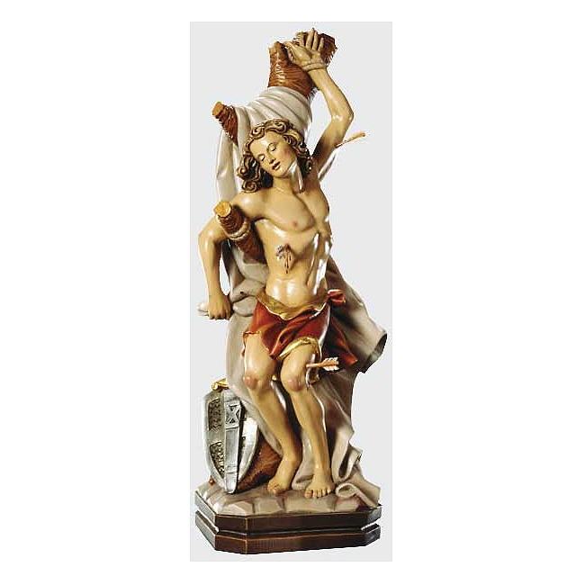Heiligenfigur Hl. Sebastian, Hl. Sebastian geschnitzt