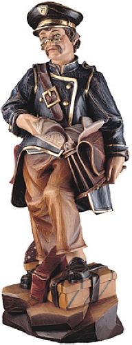 Postbote aus Holz, Postbote geschnitzt, Postbote Holzschnitzerei