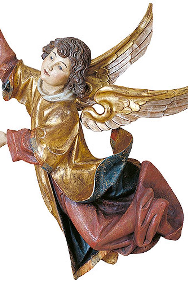 holzgeschnitzte Riemenschneiderengel, Wandengel geschnitzt, geschnitzte ...